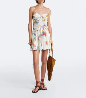 MARANT ETOILE Gathered Floral Satin Top