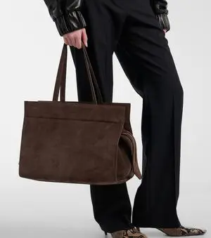 Khaite Crosby Suede Tote Bag - Brown