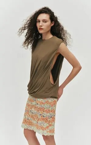 Christopher Esber Interlocked Lace Draped Muscle Tank Cotton-blend Midi Dress