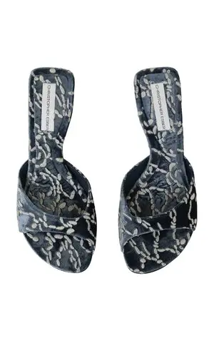 Christopher Esber Delia Embroidered Velvet Mule