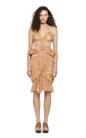 Christopher Esber Siower Linen-silk Midi Skirt