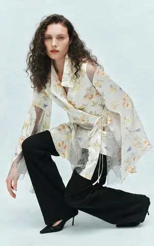 Christopher Esber Herloom Silk Brocade Wrap Top