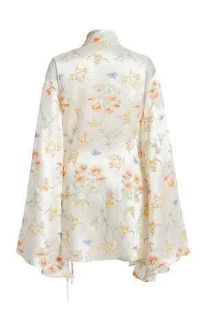 Christopher Esber Herloom Silk Brocade Wrap Top