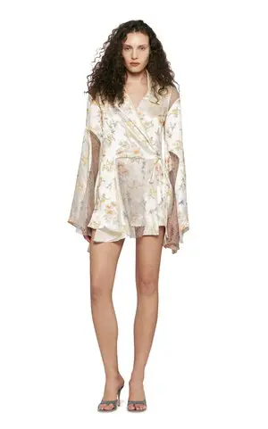 Christopher Esber Herloom Silk Brocade Wrap Top