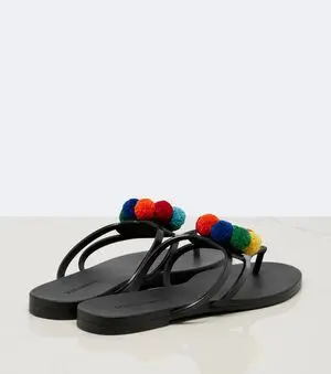 Dolce & Gabbana Embellished Thong Sandals - Black