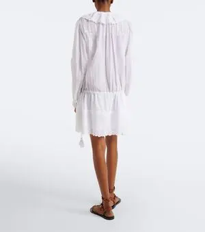 MARANT ETOILE Embroidered Cotton Voile Minidress - White