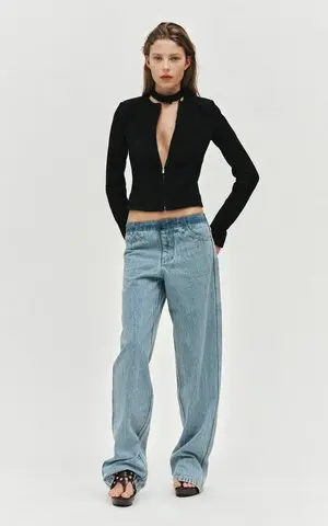 Christopher Esber Deconstruct Straight Leg Denim Jeans - Blue