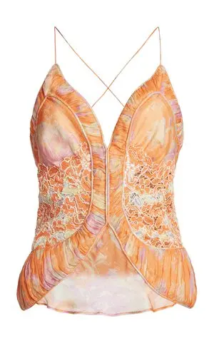 Christopher Esber Siower Linen-silk Blend Gown - Orange