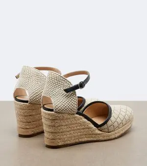 Manolo Blahnik Raffia-effect Espadrille Wedges