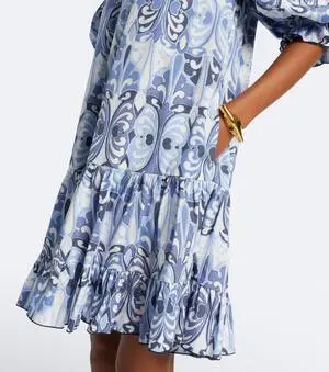 La DoubleJ Breakfast Printed Cotton Poplin Mini Dress