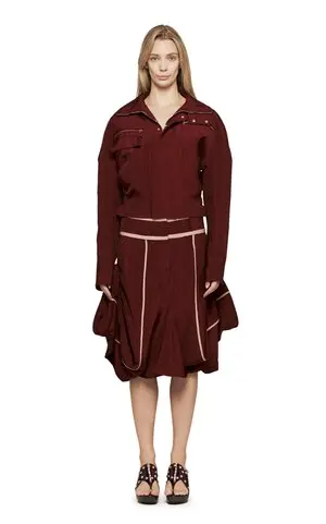 Christopher Esber Atlas Morphed Wool Midi Skirt