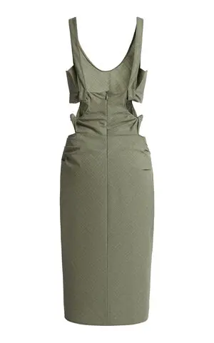Christopher Esber Banyan Side Twist Tank Wool-blend Midi Dress