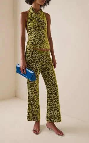 Christopher Esber Embroidered Velvet Cropped Trousers