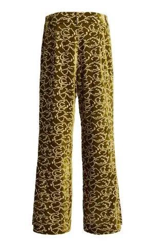 Christopher Esber Embroidered Velvet Cropped Trousers