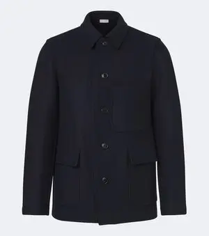 Dries Van Noten Navy Wool-blend Jacket