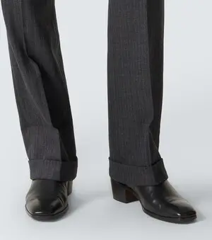 TOM FORD Herringbone Wool Straight Pants