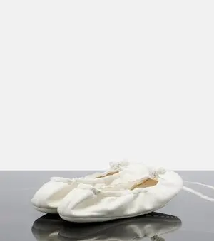 Bottega Veneta Fantasmina Knot Leather Ballet Flats - White