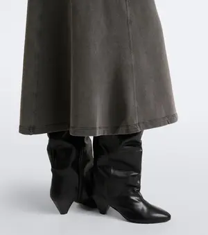 MARANT ETOILE Solkia Cotton Jersey Midi Skirt - Grey