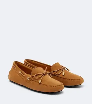 TOD'S Suede Gommino Boat Shoes - Brown