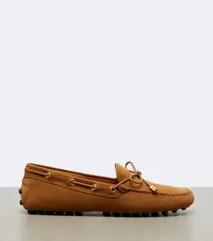 TOD'S Suede Gommino Boat Shoes - Brown