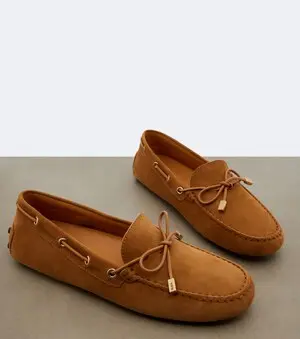 TOD'S Suede Gommino Boat Shoes - Brown