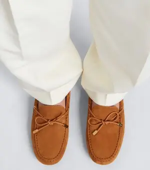 TOD'S Suede Gommino Boat Shoes - Brown