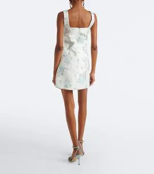 MARKARIAN Floral Lame Brocade Mini Dress