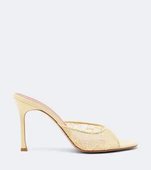 Amina Muaddi Alexa Lace Mules
