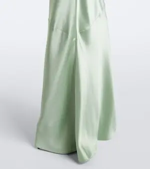 Retrofete Odalis Beaded Draped Maxi Dress In Matcha
