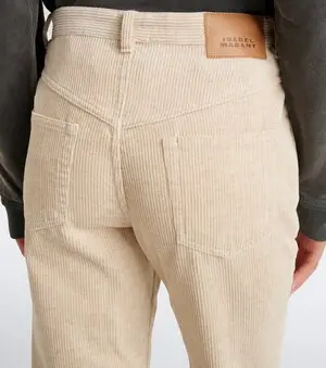 MARANT ETOILE Ruthie Corduroy Straight Leg Pants - Beige