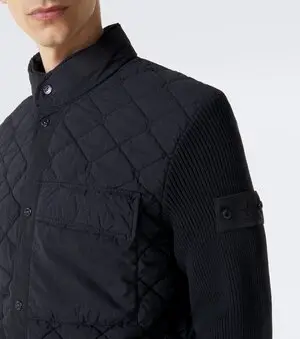 Stone Island Ghost Ribbed-knit Quilted Jacket