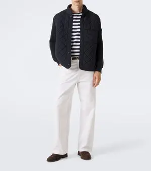 Stone Island Ghost Ribbed-knit Quilted Jacket