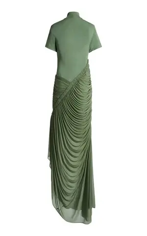 Christopher Esber Fusion Ruched Ripple Maxi Dress