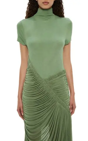 Christopher Esber Fusion Ruched Ripple Maxi Dress
