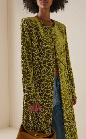 Christopher Esber Embroidered Silk Velvet Robe Coat