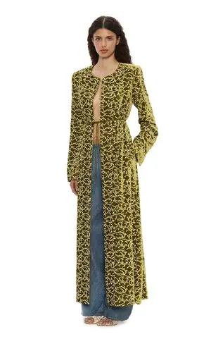 Christopher Esber Embroidered Silk Velvet Robe Coat