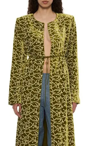 Christopher Esber Embroidered Silk Velvet Robe Coat