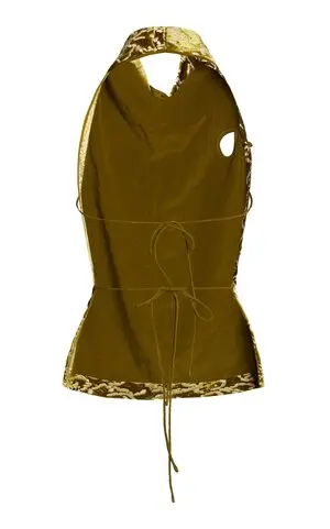 Christopher Esber Embroidered Silk Velvet Loophole Tie Backless Top