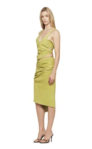 Christopher Esber Marea Suede Midi Skirt