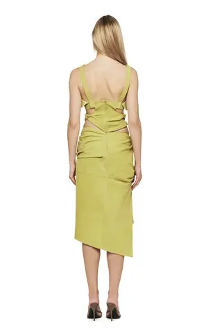 Christopher Esber Marea Suede Midi Skirt