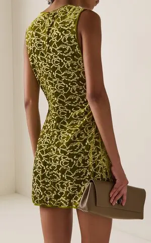 Christopher Esber Embroidered Silk Velvet Loophole Mini Dress