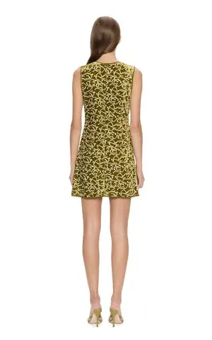 Christopher Esber Embroidered Silk Velvet Loophole Mini Dress