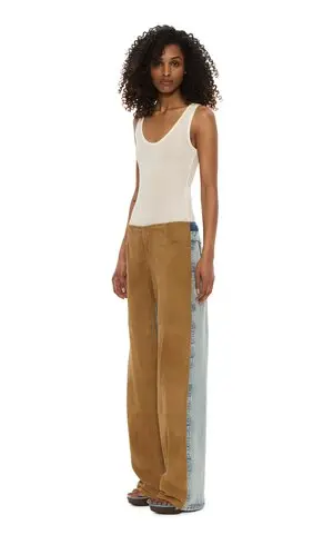 Christopher Esber Troy Deconstruct Suede Jeans