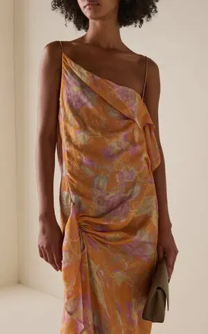 Christopher Esber Cusco Draped Cami Linen-silk Maxi Dress