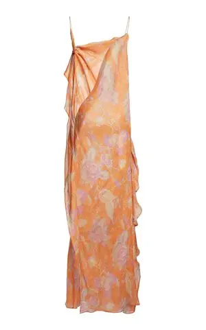 Christopher Esber Cusco Draped Cami Linen-silk Maxi Dress