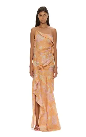Christopher Esber Cusco Draped Cami Linen-silk Maxi Dress