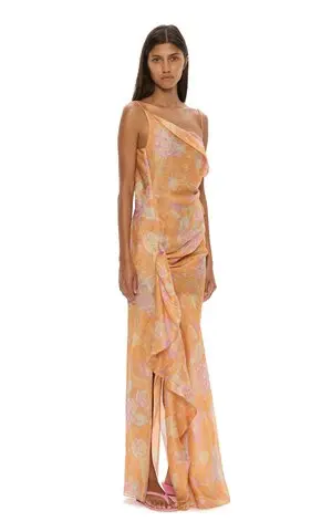 Christopher Esber Cusco Draped Cami Linen-silk Maxi Dress