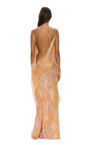 Christopher Esber Cusco Draped Cami Linen-silk Maxi Dress