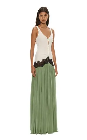 Christopher Esber Open Twist Verner Lace Tank Maxi Dress