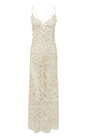 Gabriela Hearst Anaya Leather Maxi Dress - Ivory